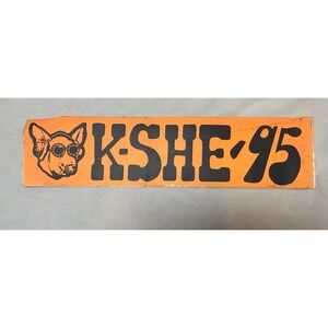 Design | Vtg 7s Kshe 95 St Louis Radio Station Bumper Sticker Orange ...